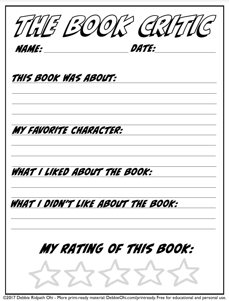 Book Review and Recommendation Sheets – Debbie Ridpath Ohi